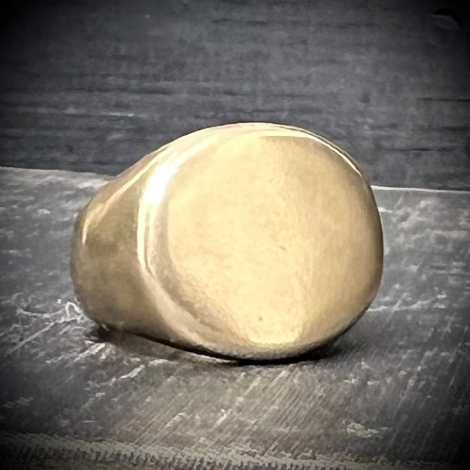 Chunky Bronze Signet Ring | Handcrafted Jewelry & Objects