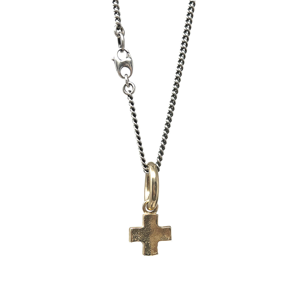 Bronze Plus Sign Square Cross Necklace